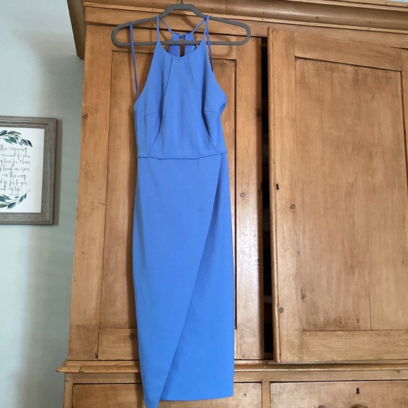 Gianni Bini | Dresses | Gianni Bini Blue Halter And Wrap Dress | Poshmark